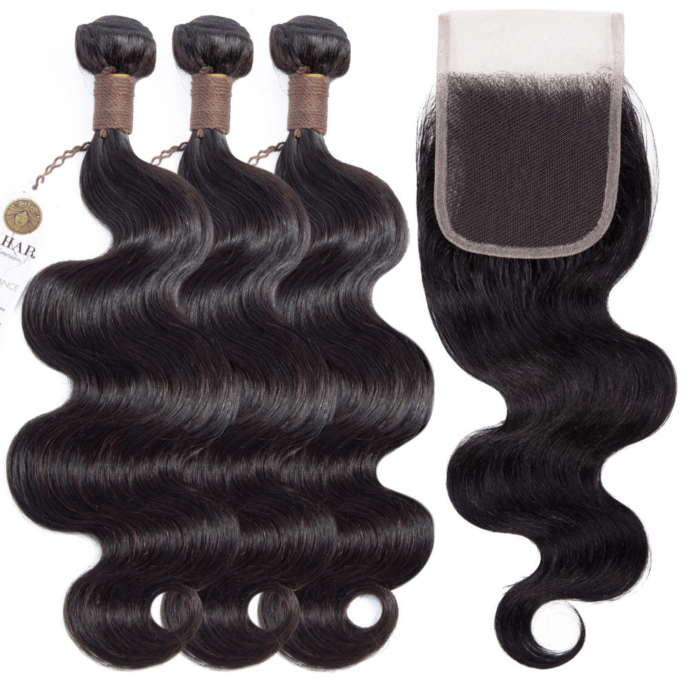 PREMIUM Body Wave Brazilian Hair Bundle with Closure | Sahar Hair